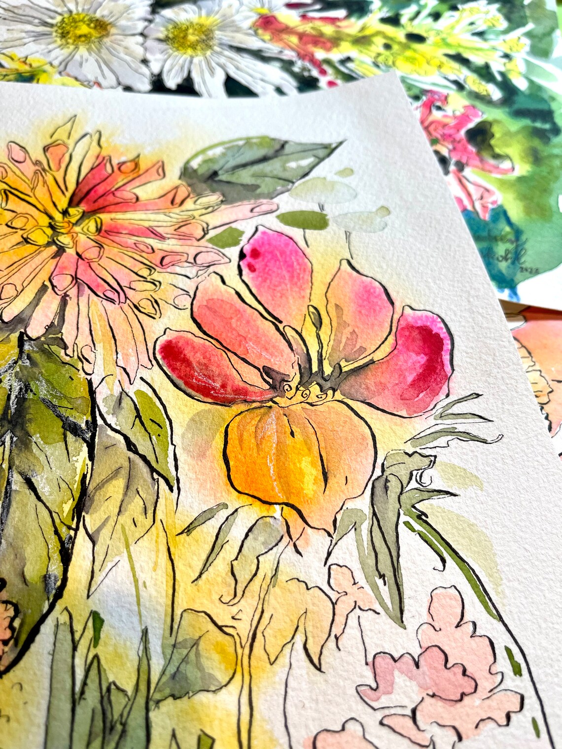 Raspberry Floral Watercolor 8x10" Giclee Print "raspberry Riot" - Etsy
