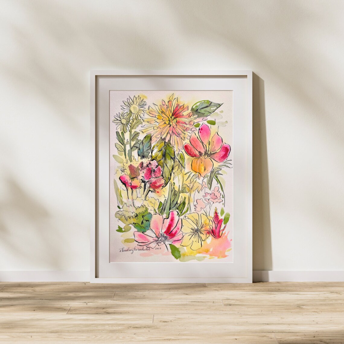Raspberry Floral Watercolor 8x10" Giclee Print "raspberry Riot" - Etsy