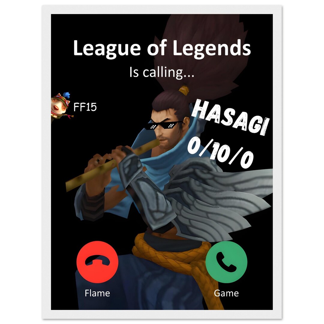 Yasuo Meme Wall Art - League of Legends Poster, Gamer Decor, Yasuo ...