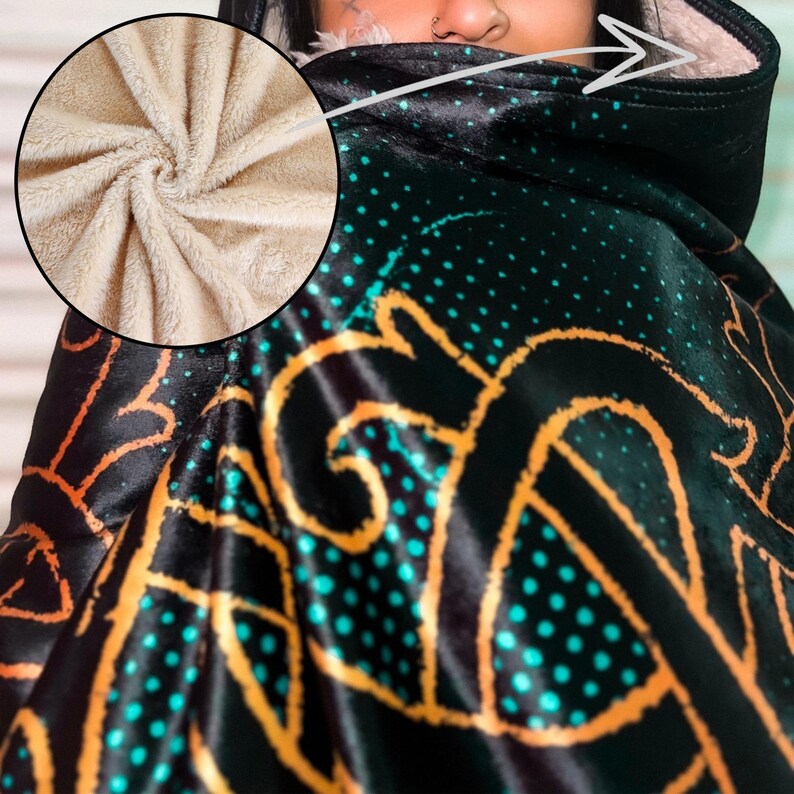 Tree of Life Hooded Cloak, Tree of Life Fleece Hoodie, Festival Jacket, Dream Cloak, Rave Cloak ...