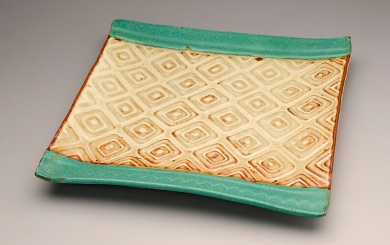 Diamond Design Handmade Pottery Serving Plate - Etsy