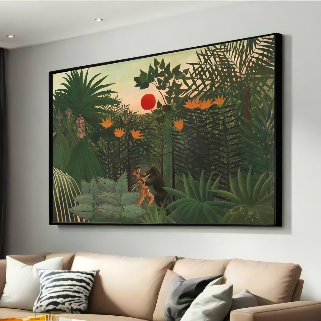 Henri Rousseau Tropical Landscape - American Indian and Gorilla ...