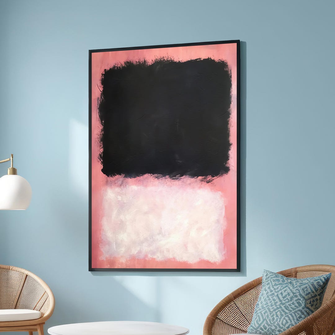Mark Rothko - Black and Pink Abstract Color Field Painting - Etsy