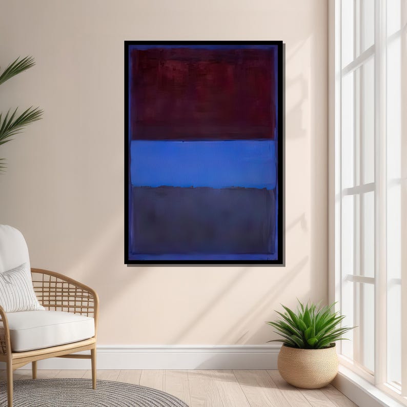 Mark-rothko - Rust Blue Abstract Large Colorfield Canvas Art - Etsy