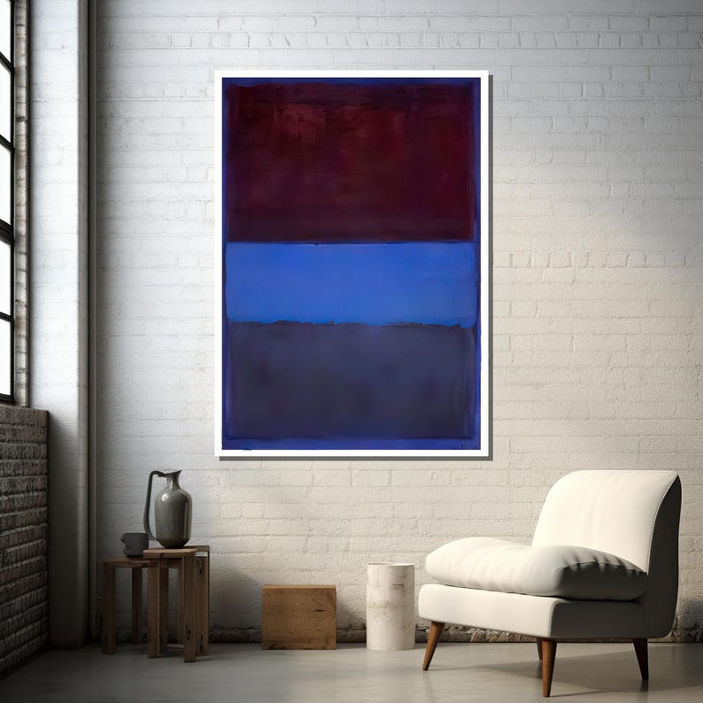 Mark-rothko - Rust Blue Abstract Large Colorfield Canvas Art - Etsy