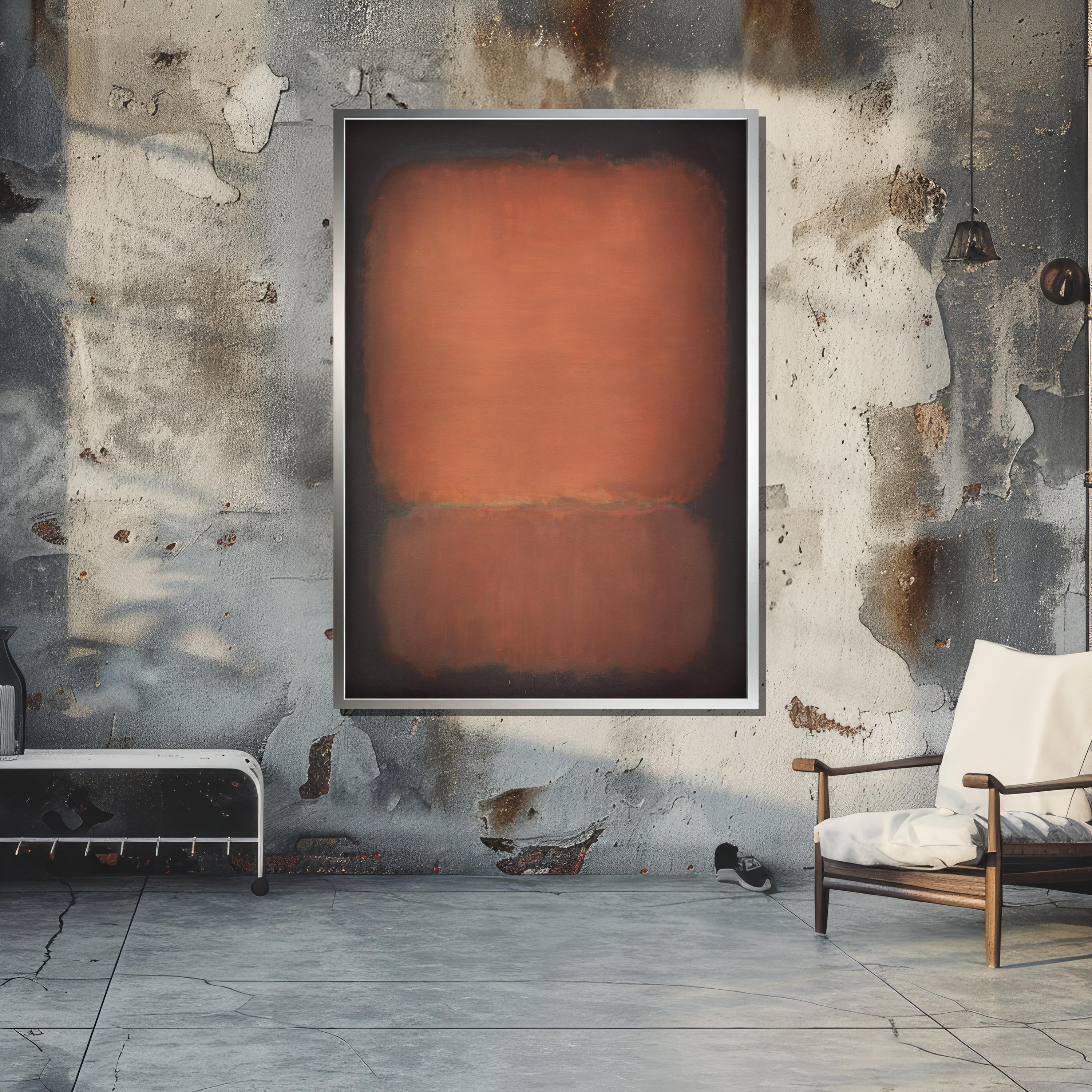Large Rothko-inspired Abstract Canvas - Warm Earthy Orange and Dark ...