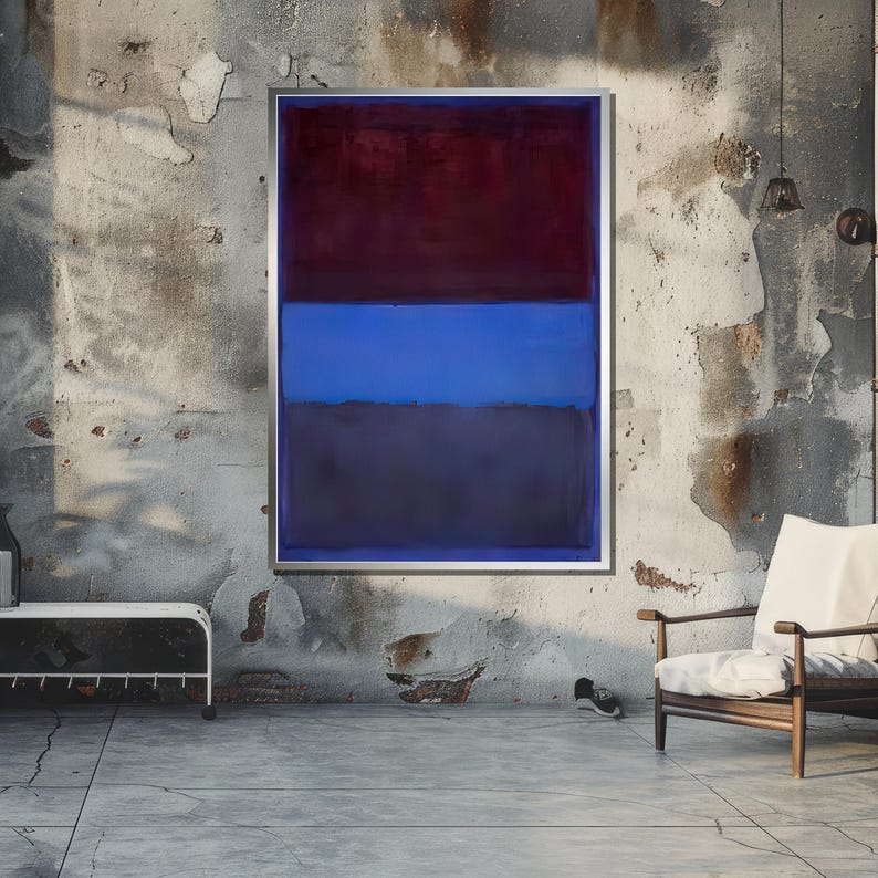Mark-rothko - Rust Blue Abstract Large Colorfield Canvas Art - Etsy