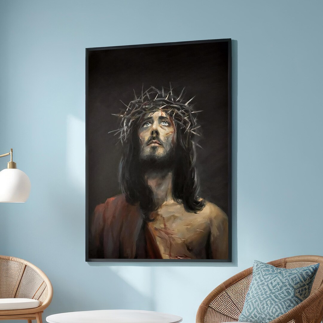 Jesus Christ Oil Painting - Ecce Homo Canvas Art - Crown of Thorns ...