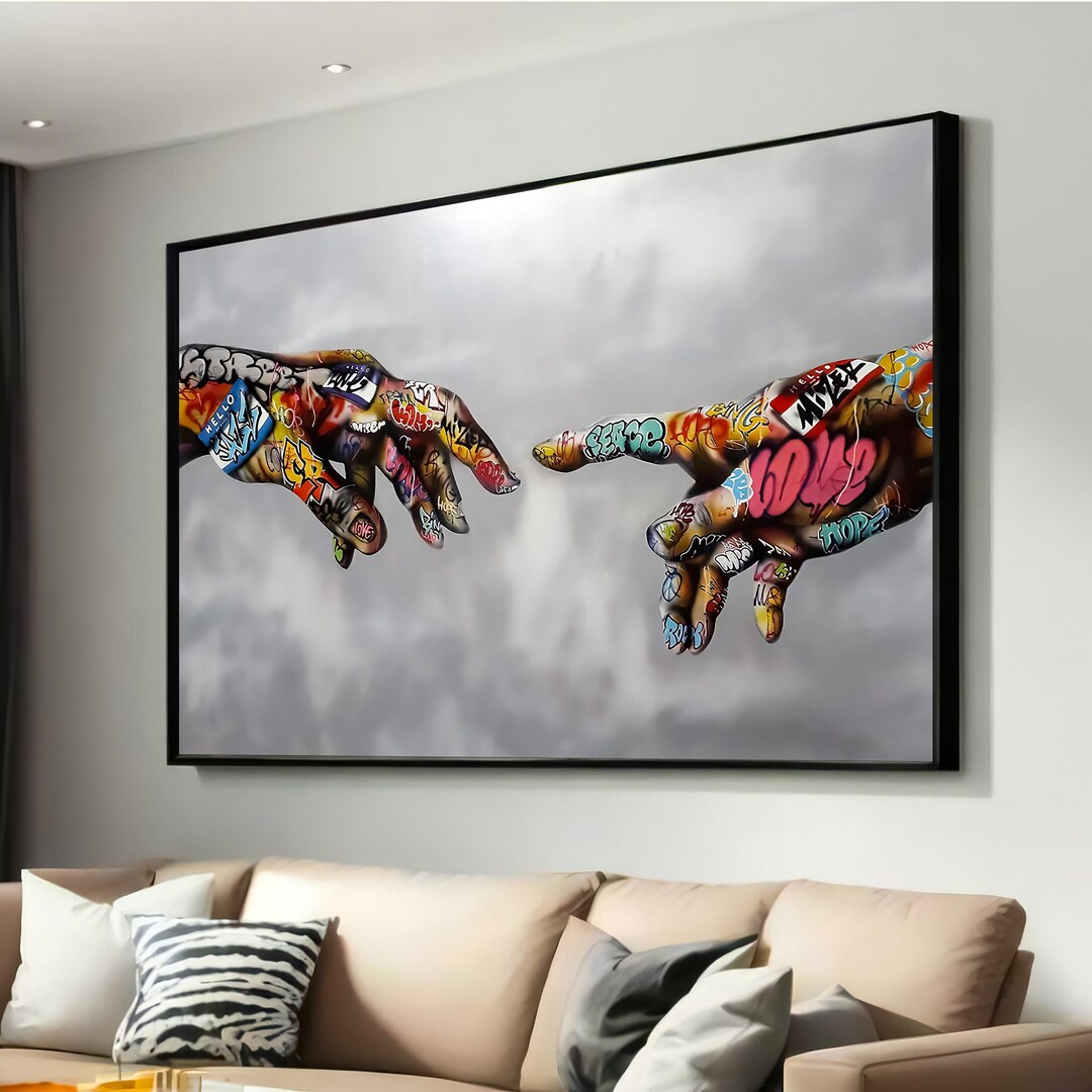 Street Art Graffiti Hands - Urban Modern Canvas Print - Graffiti ...