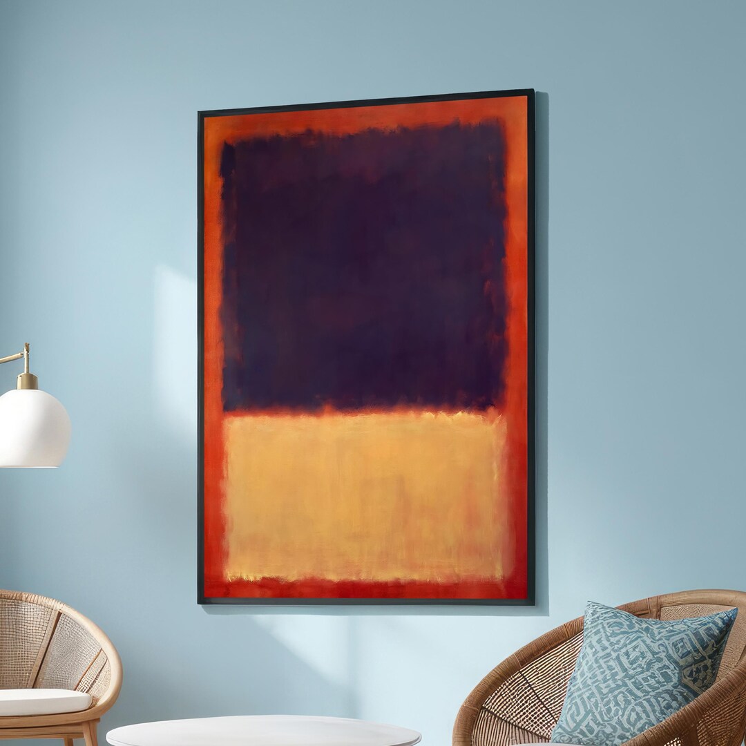 Mark Rothko Inspired Abstract Dark Blue And-beige Color Block Painting ...