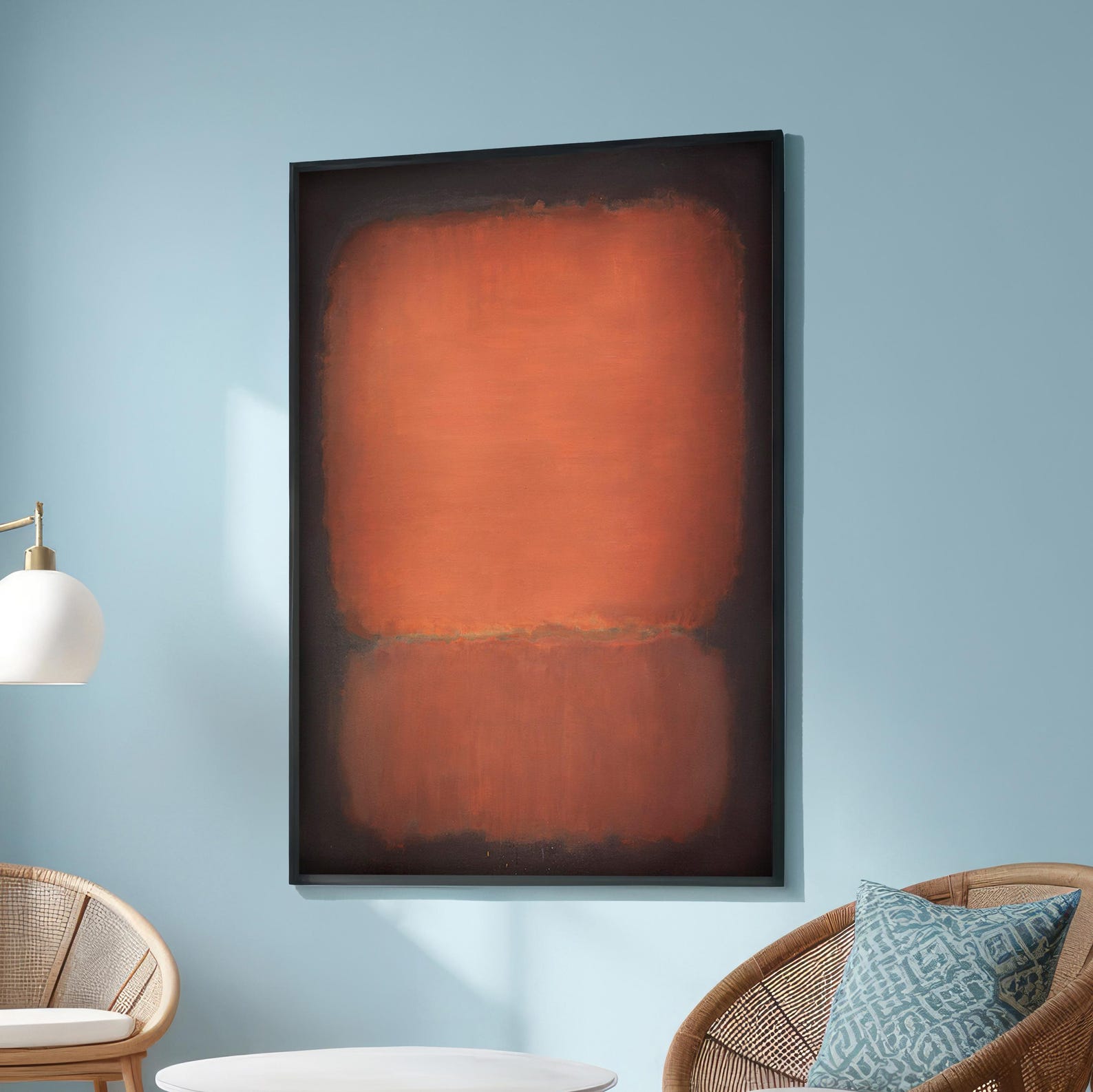 Large Rothko-inspired Abstract Canvas - Warm Earthy Orange and Dark ...