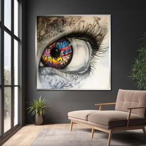 Realistic Eye With Graffiti Iris - Banksy Style Urban Street Art ...