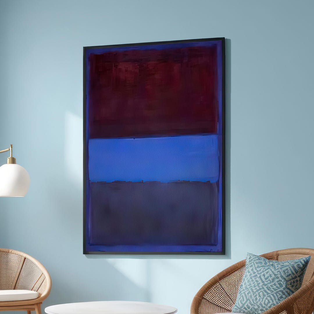 Mark-rothko - Rust Blue Abstract Large Colorfield Canvas Art - Etsy