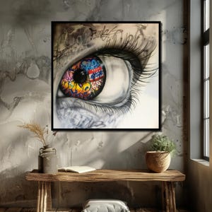 Realistic Eye With Graffiti Iris - Banksy Style Urban Street Art ...
