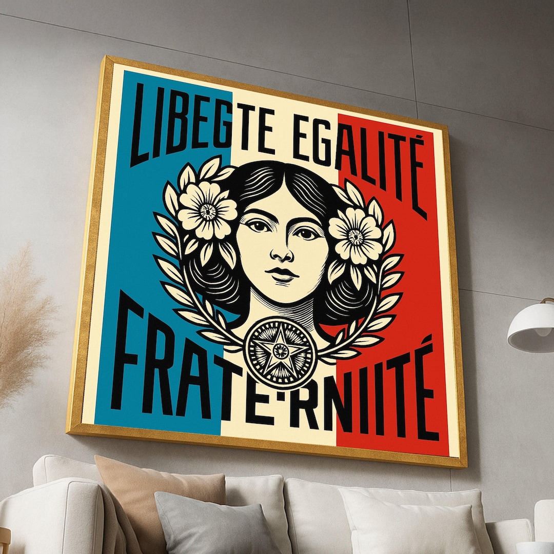 Liberty Equality Fraternity French Flag Canvas, Feminine Icon Wall Art ...