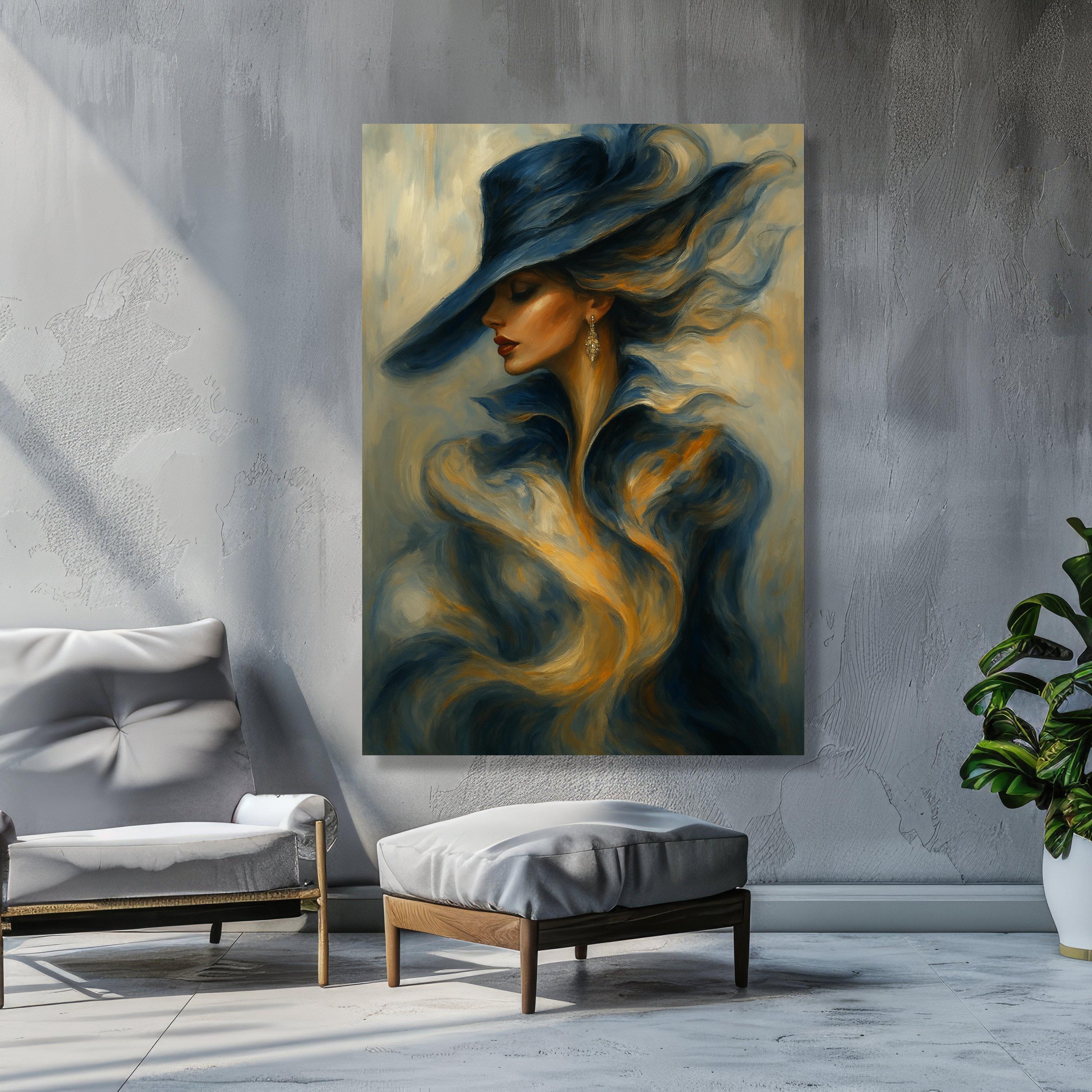 Elegant Woman Portrait Canvas, Fashion Art Print, Feminine Wall Decor ...