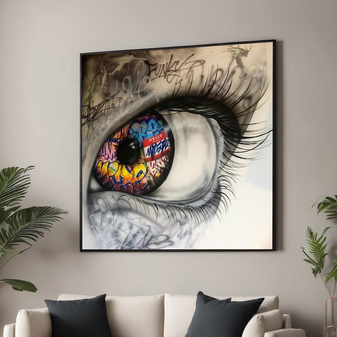 Realistic Eye With Graffiti Iris - Banksy Style Urban Street Art ...