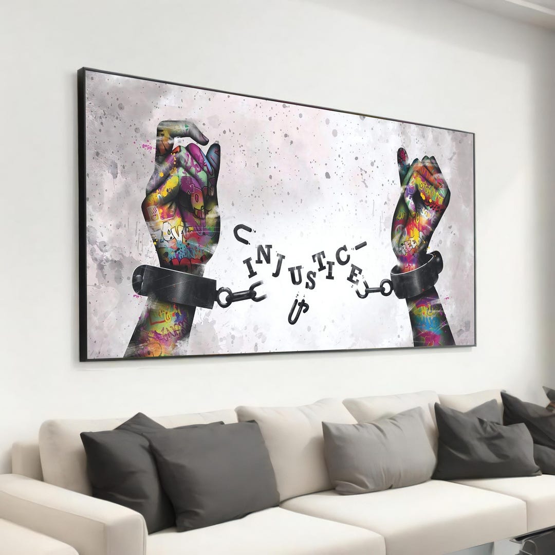 Graffiti Hands Breaking Free Canvas Art Colorful Street Style Decor ...