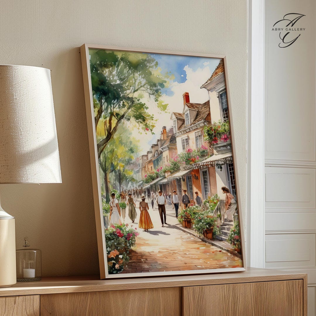 Colonial Williamsburg Art Print, US Historic Town Art, Virginia ...