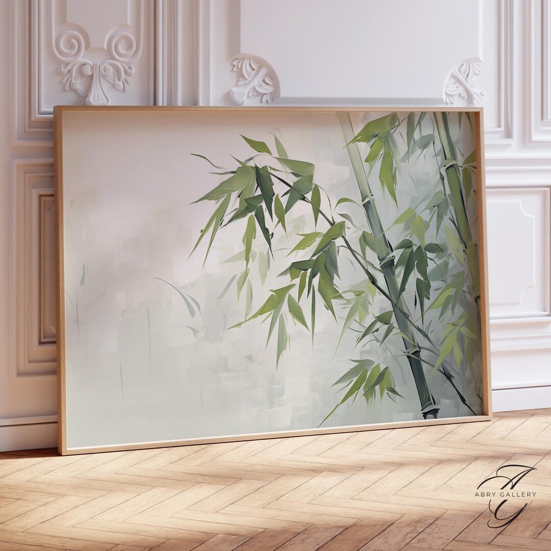 Bamboo Wall Art Print, Minimalist Botanical Poster, Green Bamboo Print ...