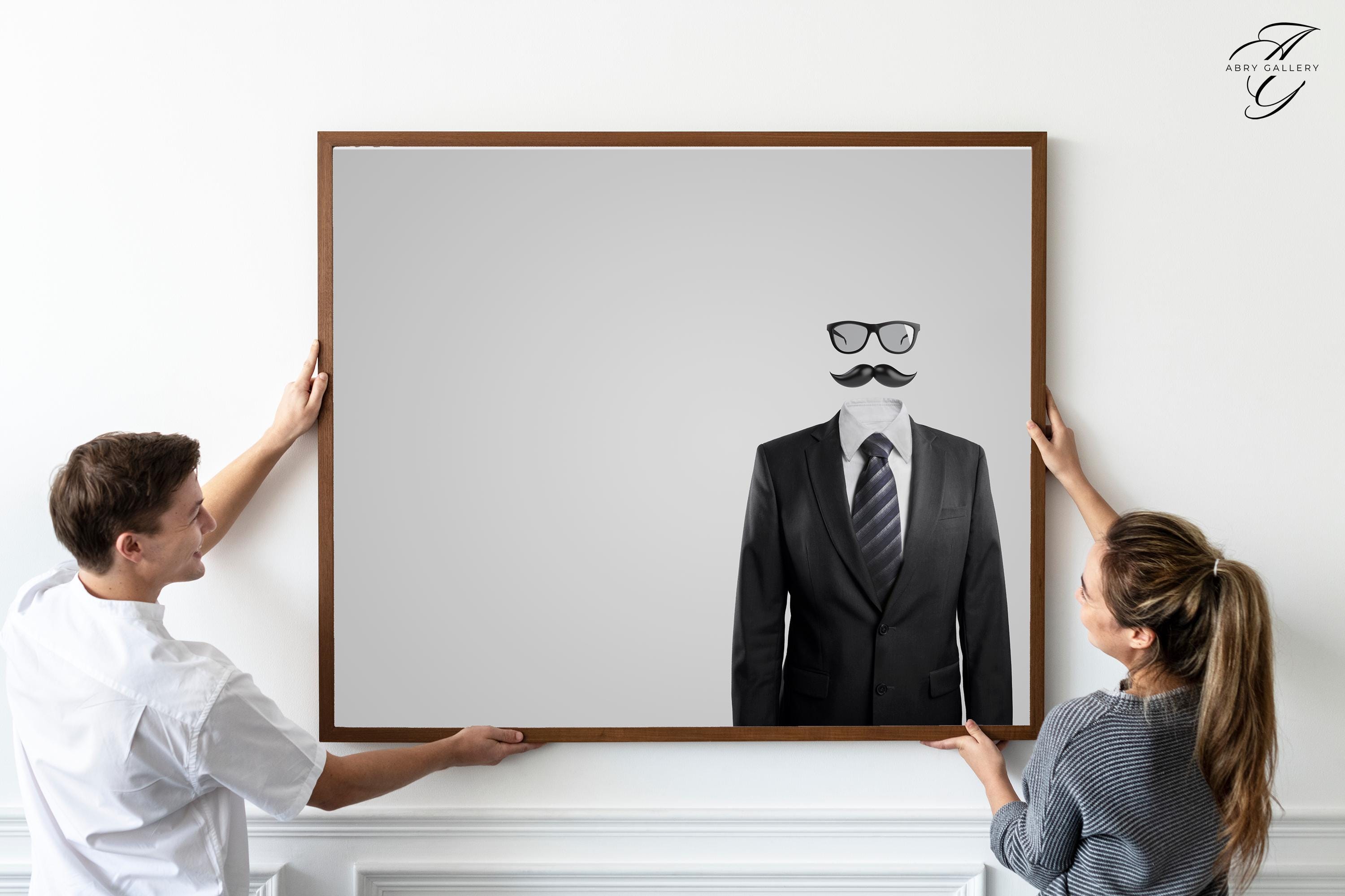 Invisible Man Art Print: Minimalist Surreal Black and White Office ...