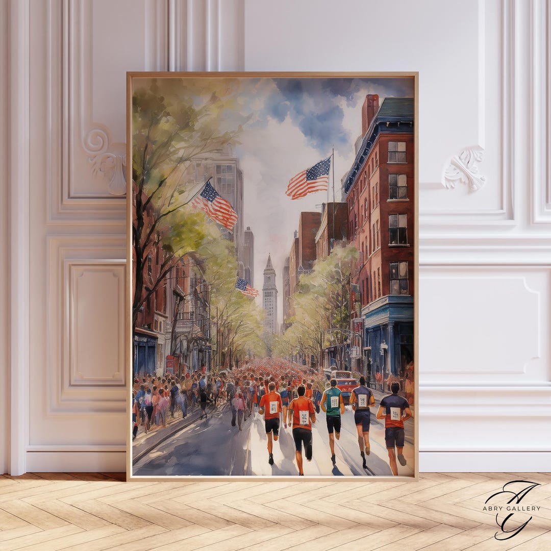 Boston Marathon Wall Art Print Boston Massachusetts USA Running Race ...