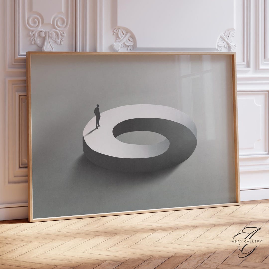 Infinite Loop Art Print, Penrose Concept Art, Abstract Minimalist Wall ...