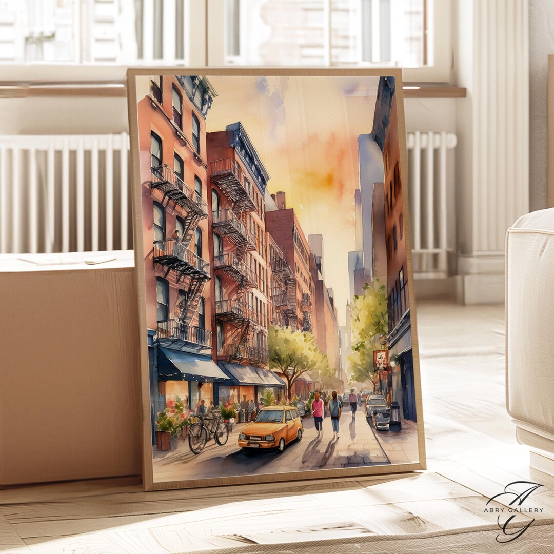 Soho NYC Watercolor Print: New York City Street Scene Art - Etsy