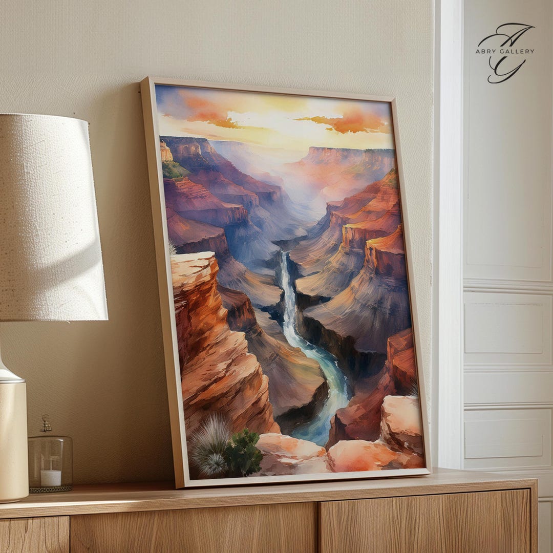 Grand Canyon Art Print, Arizona Landscape Poster, USA National Park ...