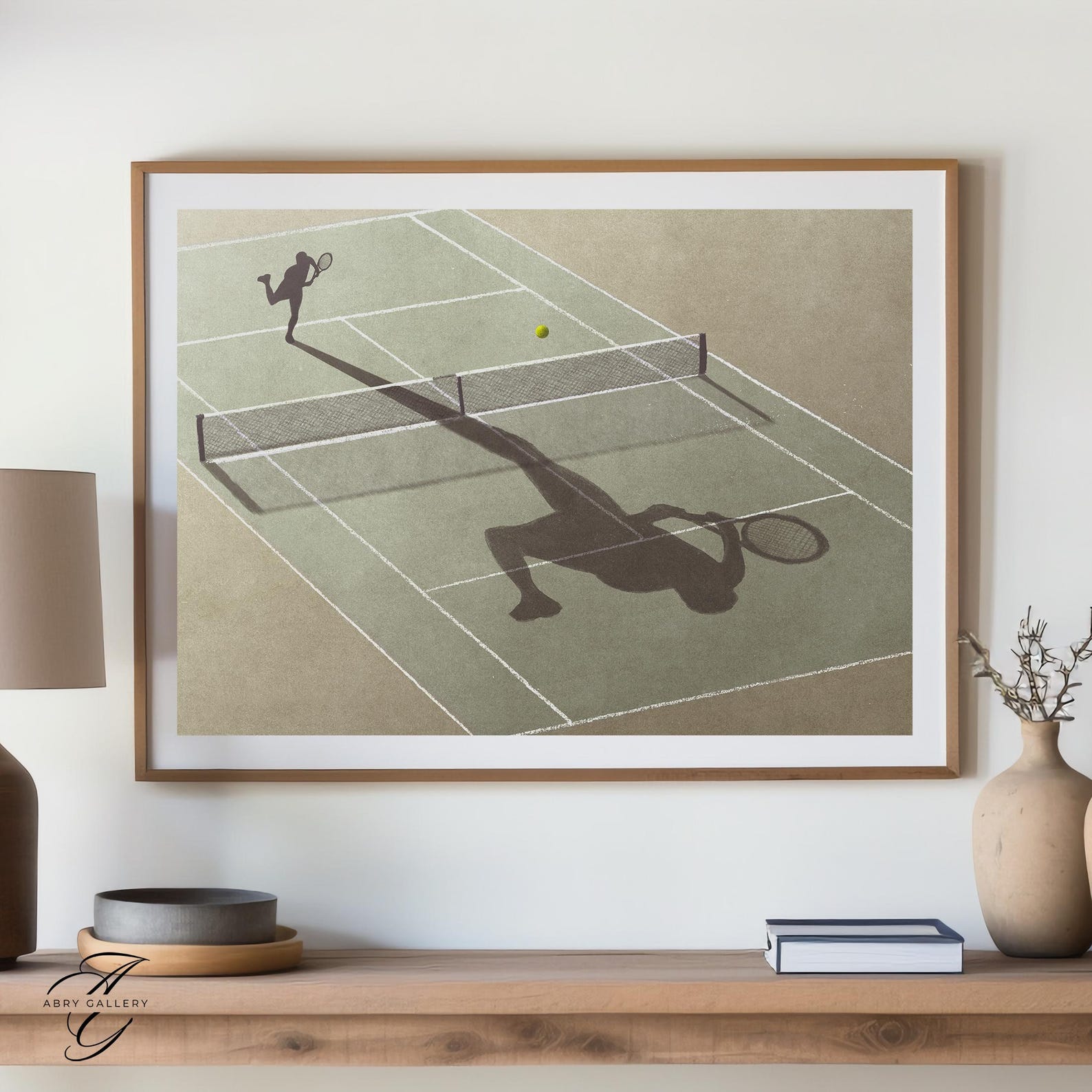 Tennis Shadow Art Print: Modern Sports Wall Decor - Etsy
