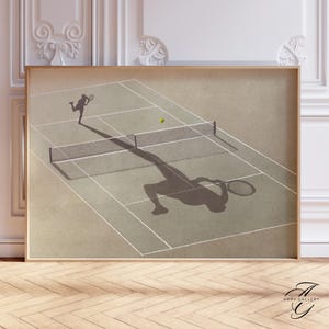 Tennis Shadow Art Print: Modern Sports Wall Decor - Etsy