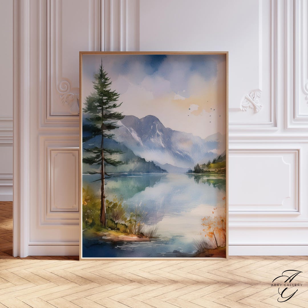Lake Bohinj Watercolor Print Slovenia, Triglav National Park Landscape ...