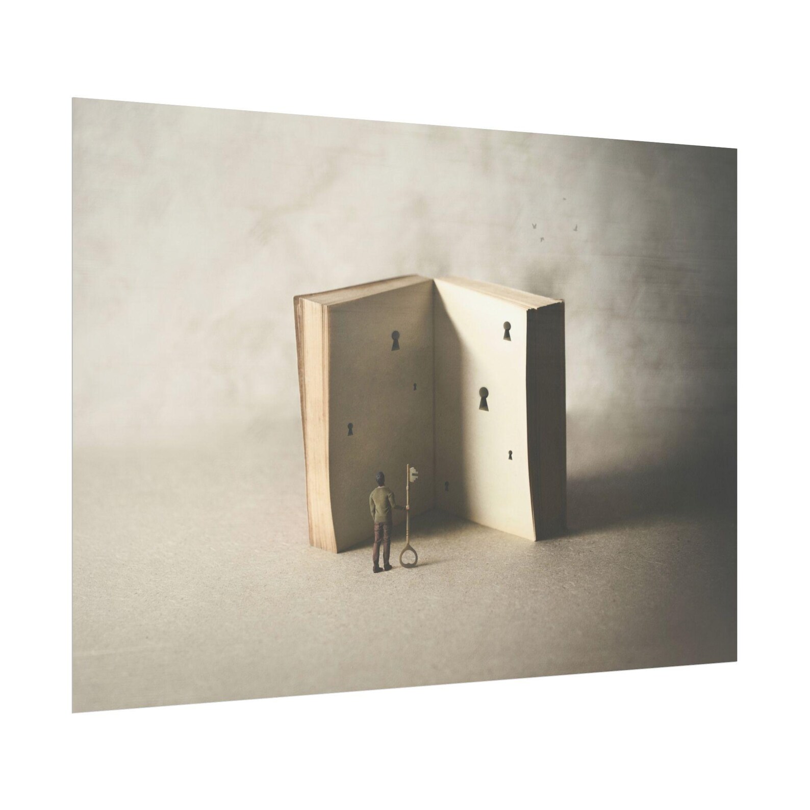 Surreal Book and Key Art Print: Conceptual Modern Wall Decor - Etsy