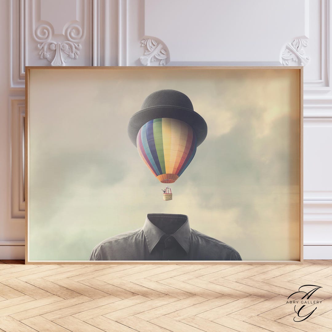 Surreal Hot Air Balloon Art Print: Whimsical Home Decor - Etsy
