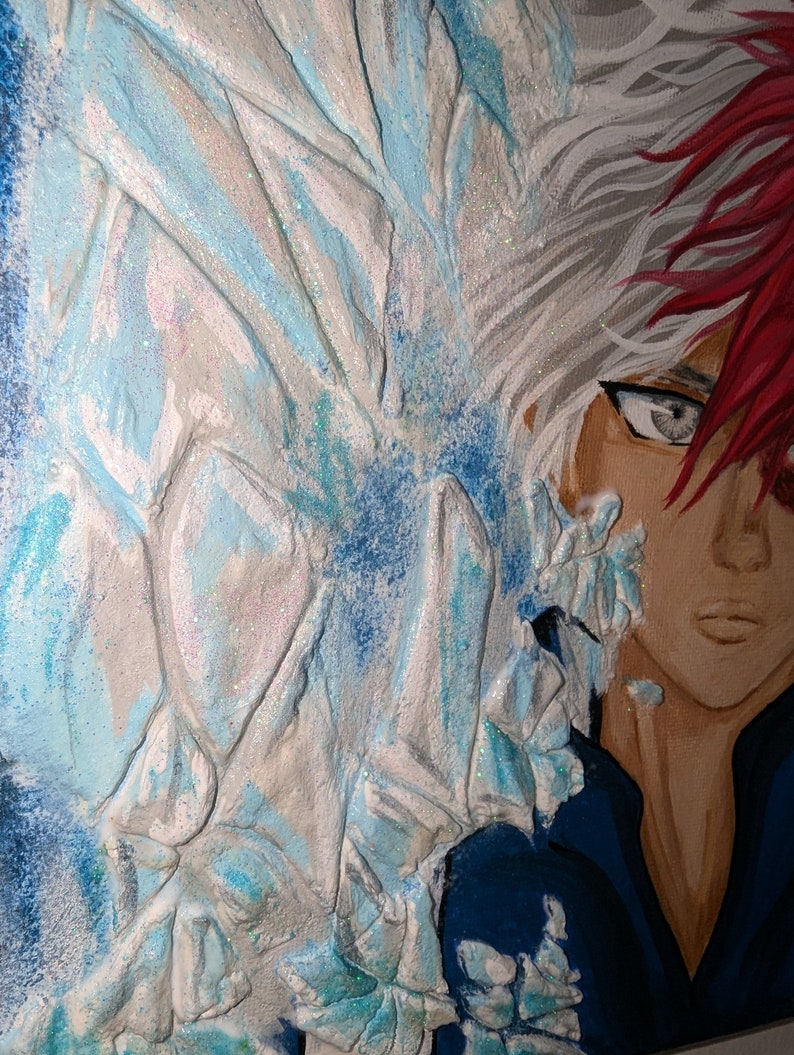 Anime My Hero Academia Hand Painting Three Dimensional Painting -" Ice ...