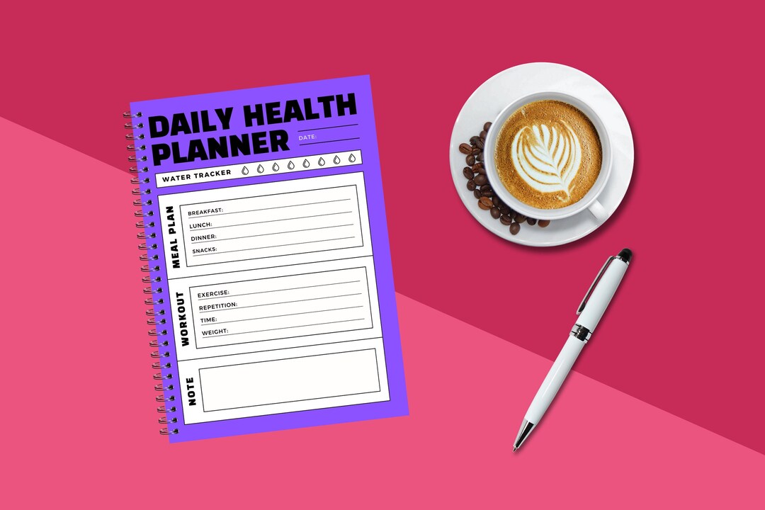Simple Modern Daily Health Planner | Health Goal Planner | Self-care ...