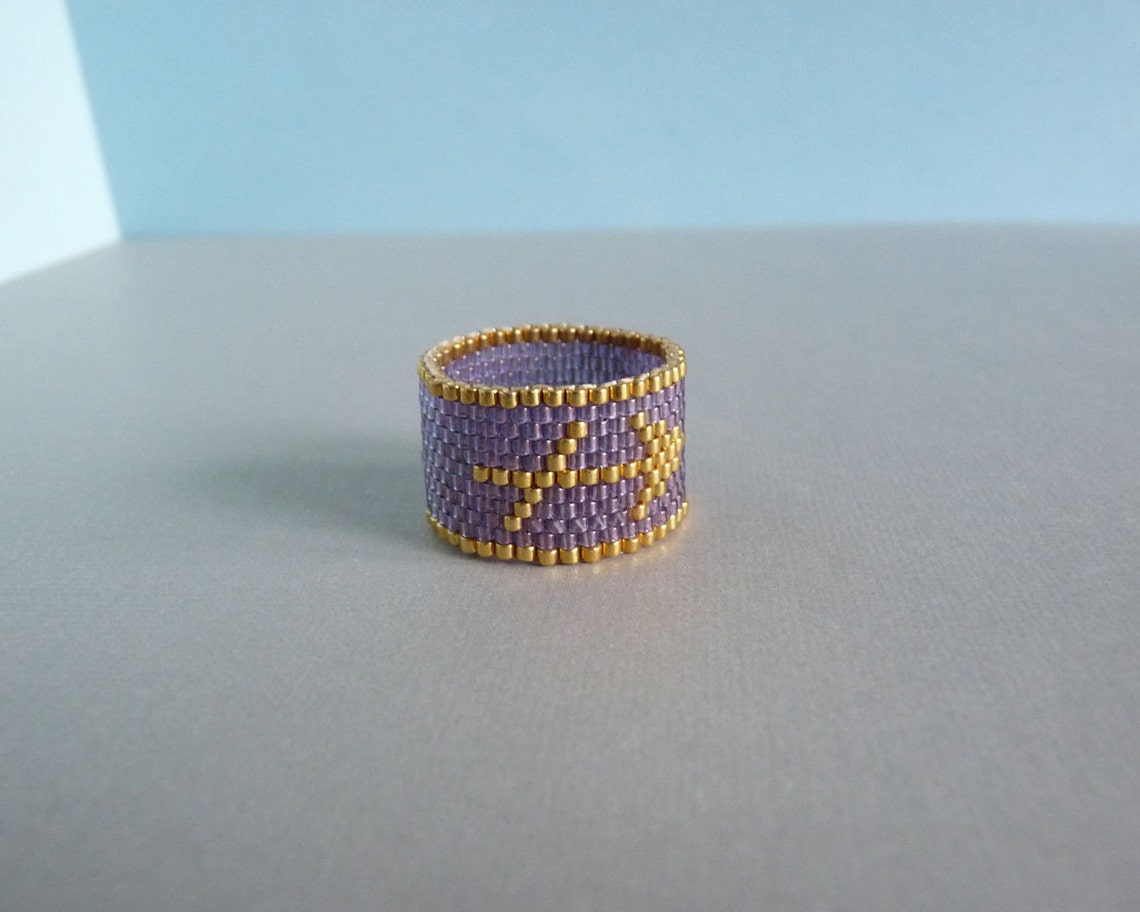 Custom Sagittarius Zodiac Sign Handmade Beaded Ring - Etsy