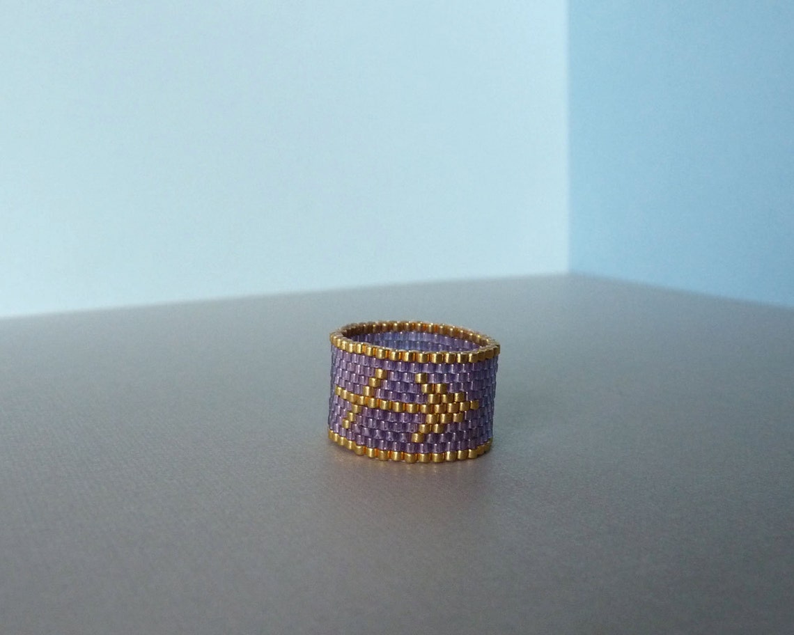 Custom Sagittarius Zodiac Sign Handmade Beaded Ring - Etsy