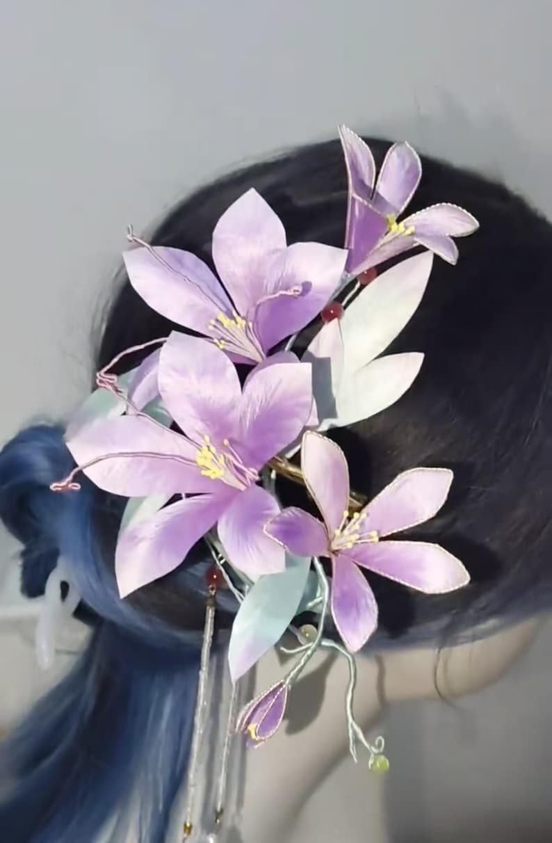 Purple Iris Ronghua | Elegant Handmade Velvet Flower - Etsy