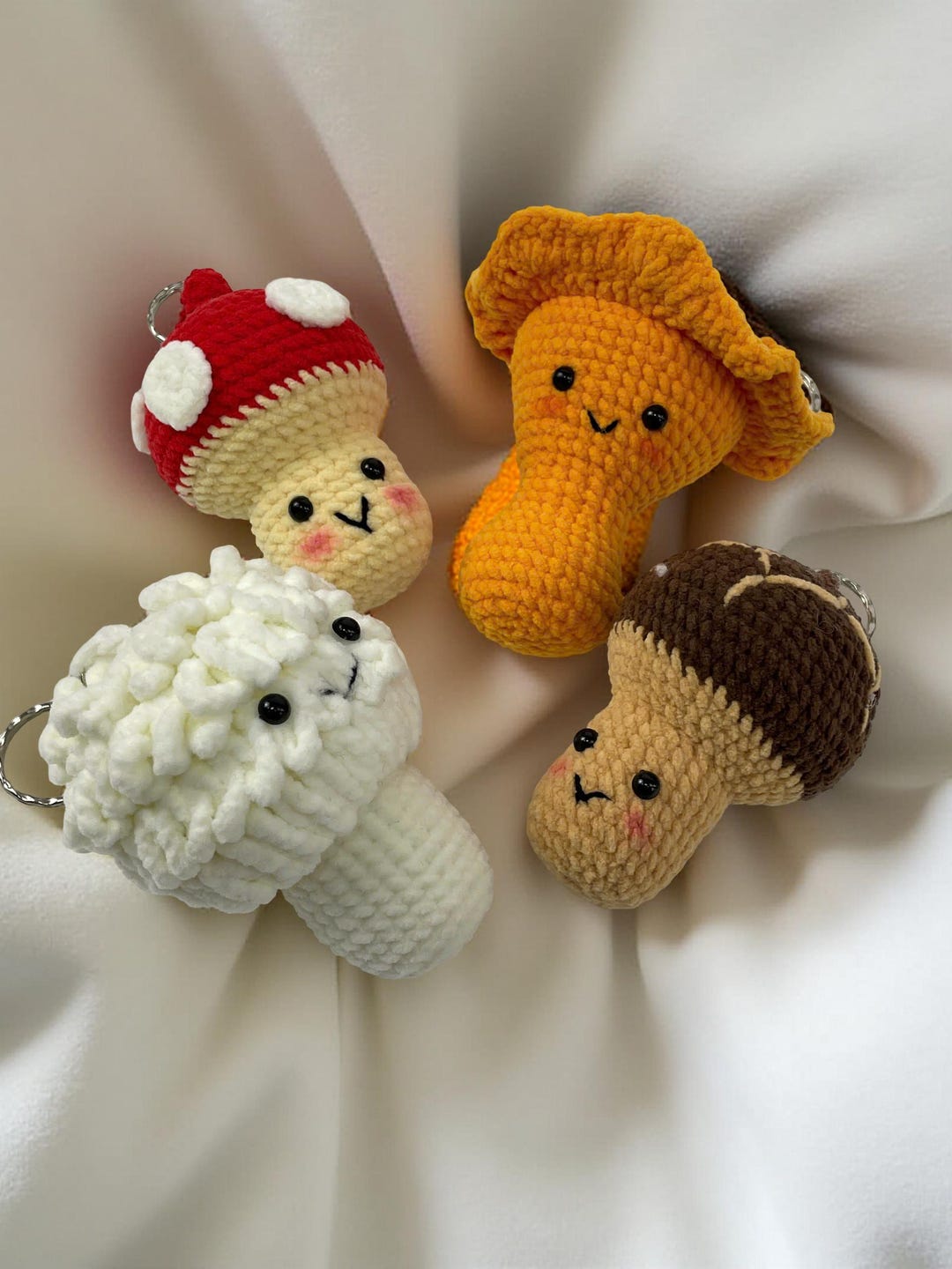 Mushroom Keychain Crochet Pattern PDF, Fly Agaric, Shiitake ...