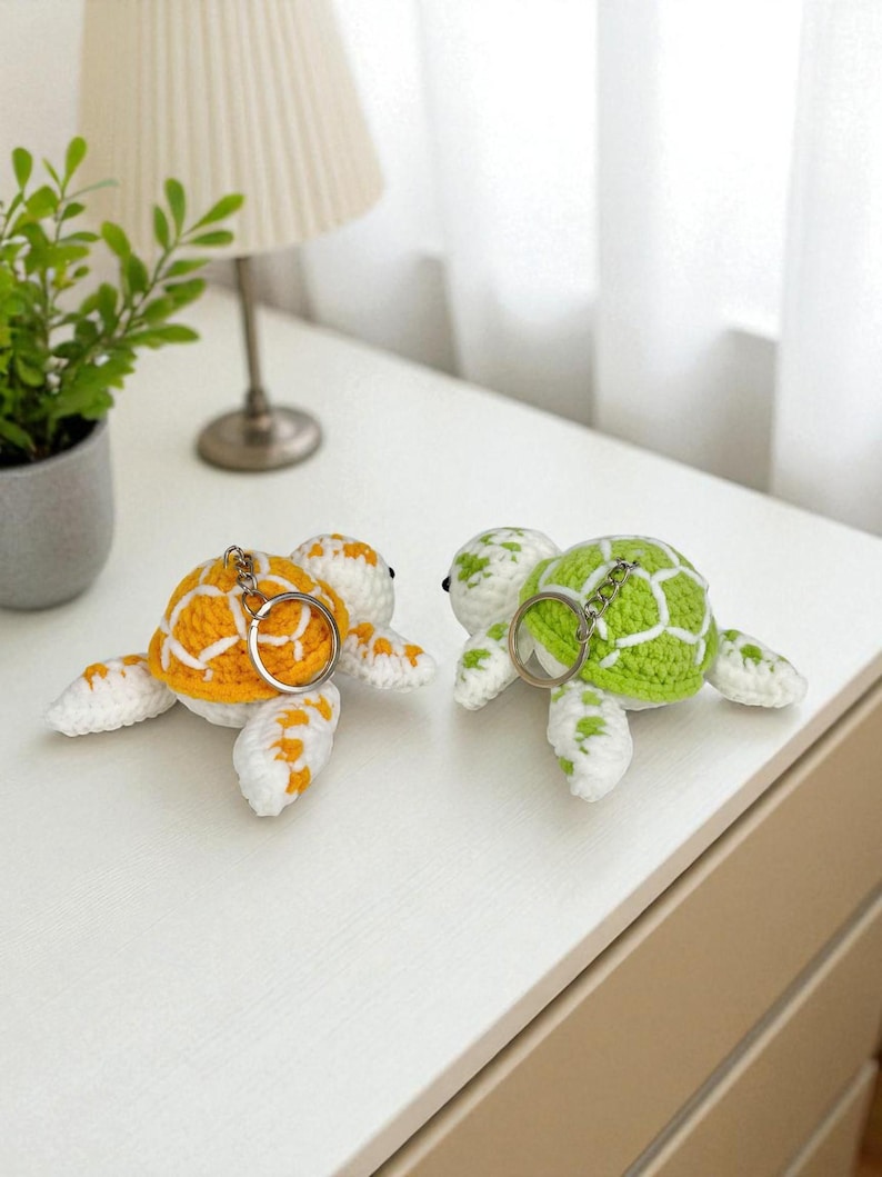 Turtle Keychain Crochet Pattern PDF, Cute Amigurumi Sea Turtle, Easy ...