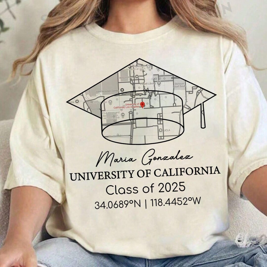 Custom Map Any University, College Map, School, Campus, Graduation Gift ...