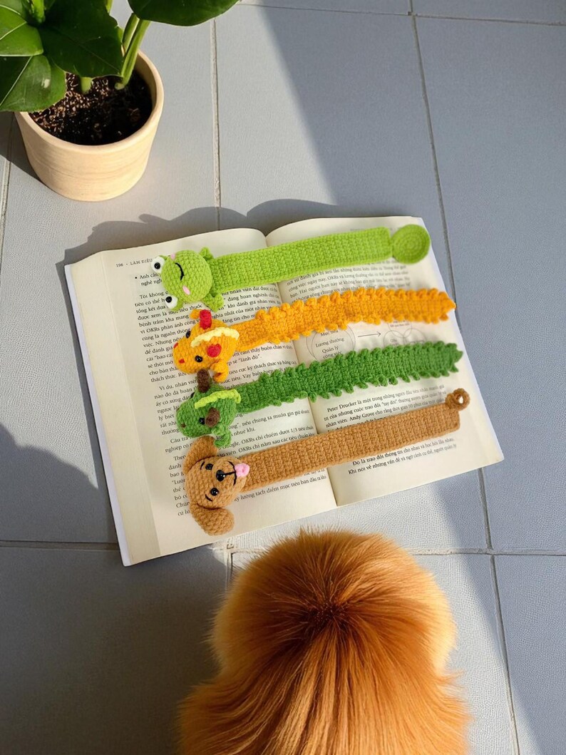 Crochet Animal Bookmark Pattern: Dragon, Frog, Dog Amigurumi (PDF ...