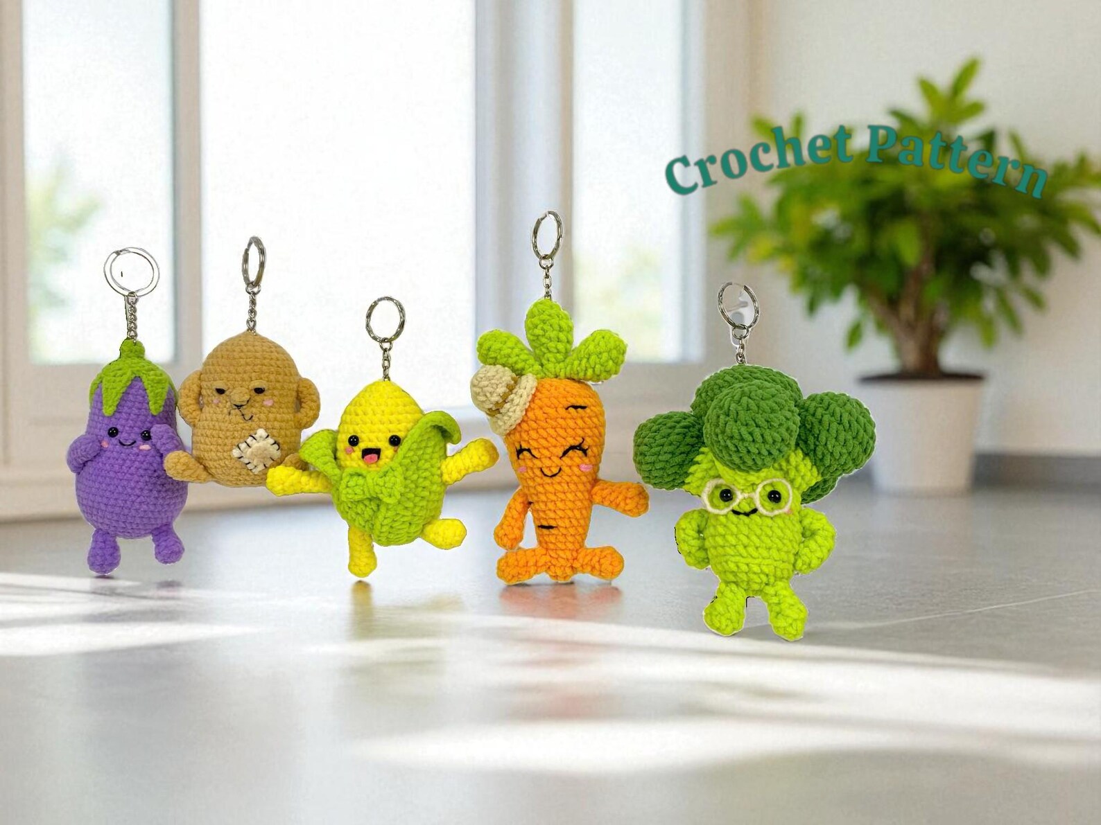 Crochet Vegetable Keychain Pattern: Amigurumi Food Toy (PDF Pattern) - Etsy