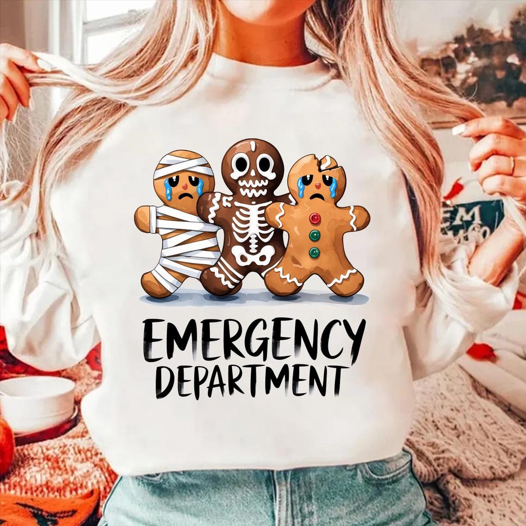 Vintage Funny Christmas Gingerbread Png Download, Emergency Department ...