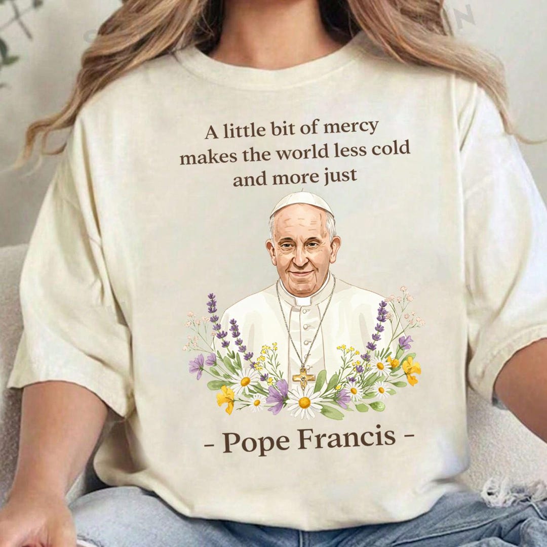Pope Francis Floral Quote Png, Catholic Mercy Quote Art, Religious ...