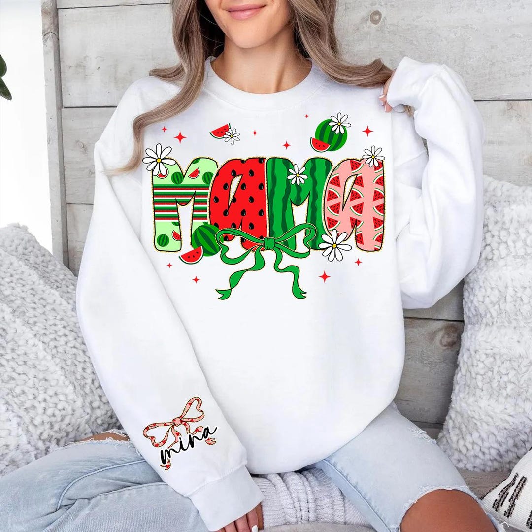 Preppy Mama Watermelon Glitter Png, Cute Watermelon Floral Mama With ...