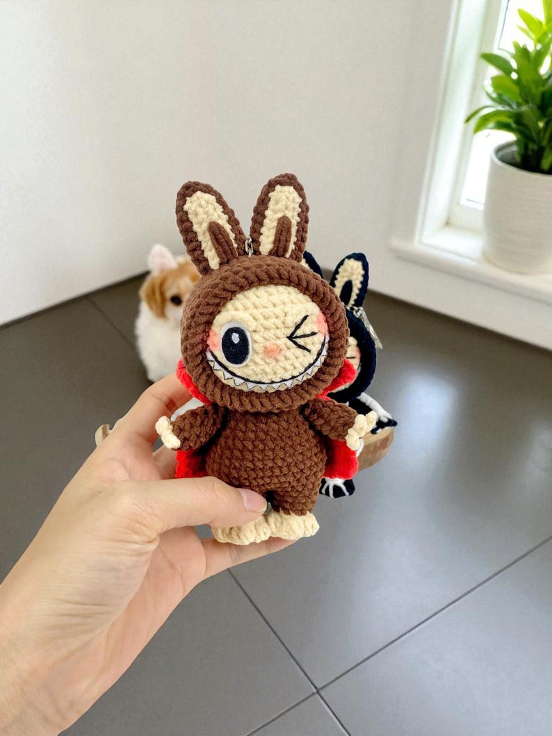 Dracula Labubu Keychain Crochet Pattern PDF, Amigurumi Vampire Bunny ...
