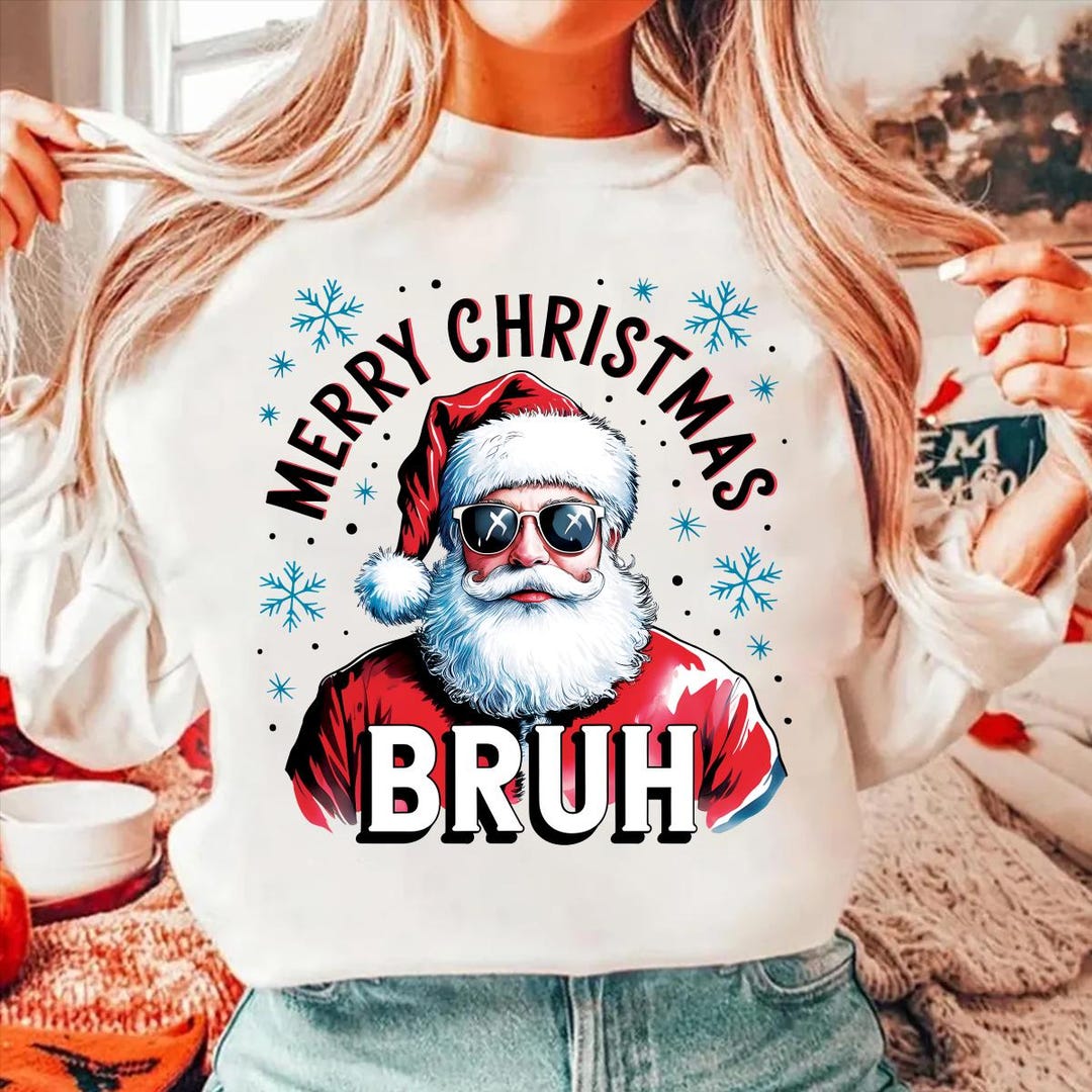 Funny Santa Claus Png, Merry Christmas Bruh Png, Watercolor Christmas ...