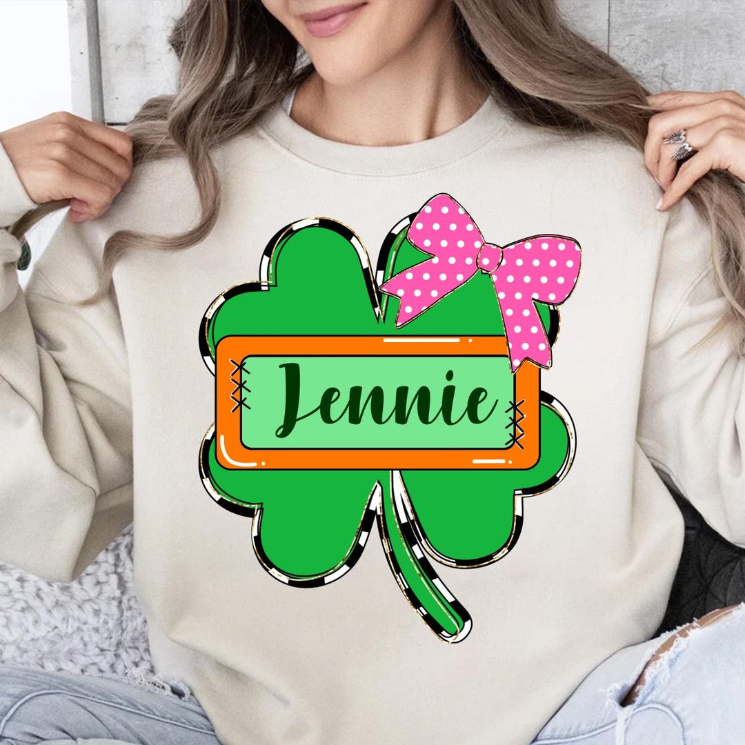 Cool Shamrock With Name Plate PNG, Custom Name Png, St Patricks Day Png ...